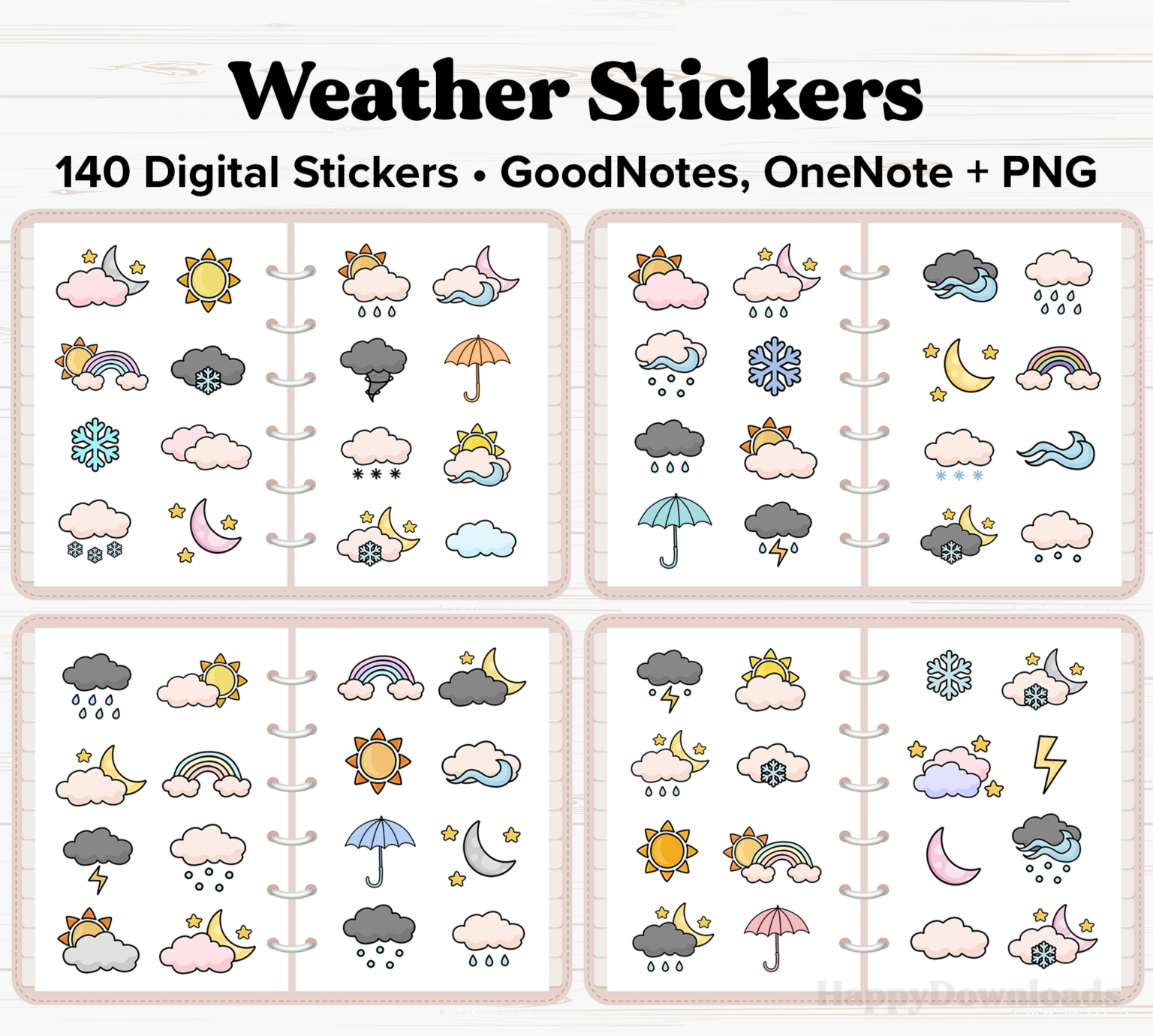 Precropped Digital Planner Stickers for Goodnotes & Other Apps