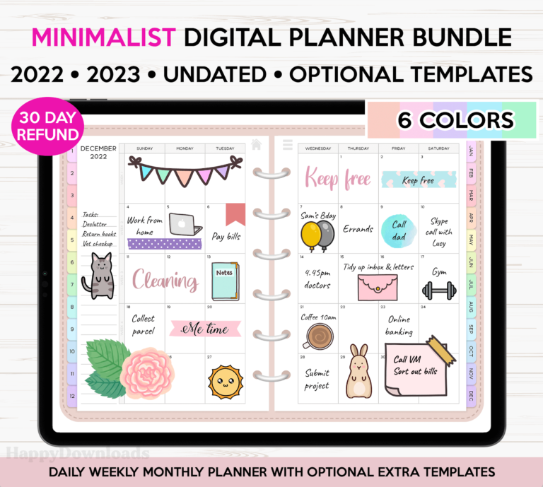 Digital planner and stationery shop - HappyDownloads