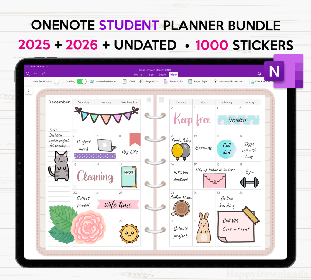 OneNote Teacher & Student Planners - HappyDownloads