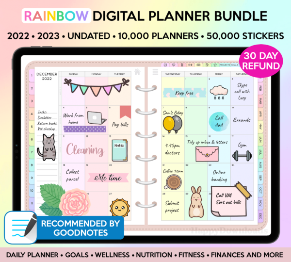 Digital Planner Bundle 2022 2023 Undated iPad Planner & Android