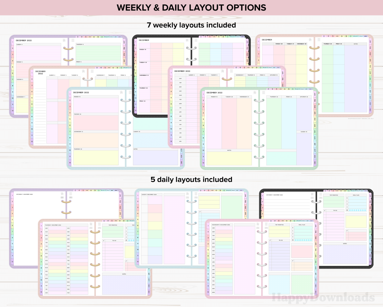 Digital Planner Bundle 2022 2023 Undated iPad Planner & Android