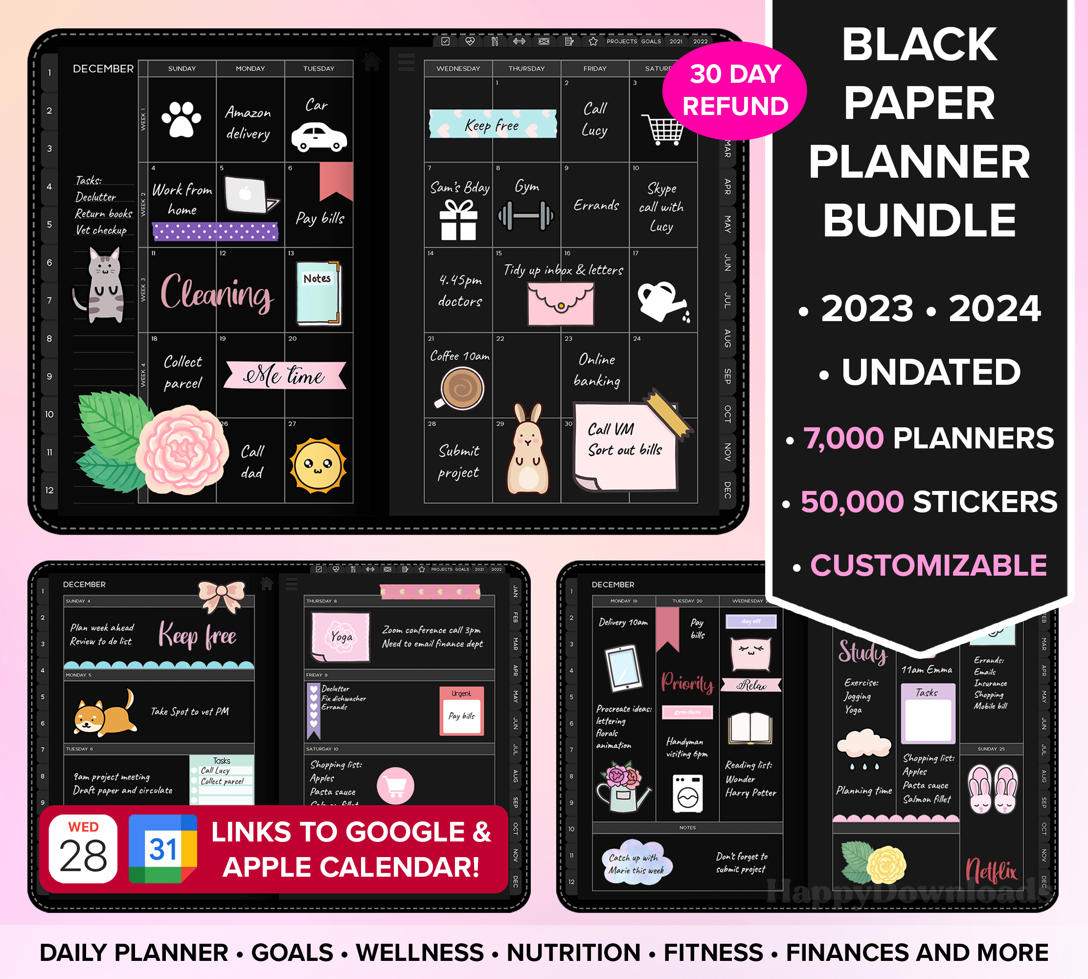 Digital planners and stickers - HappyDownloads