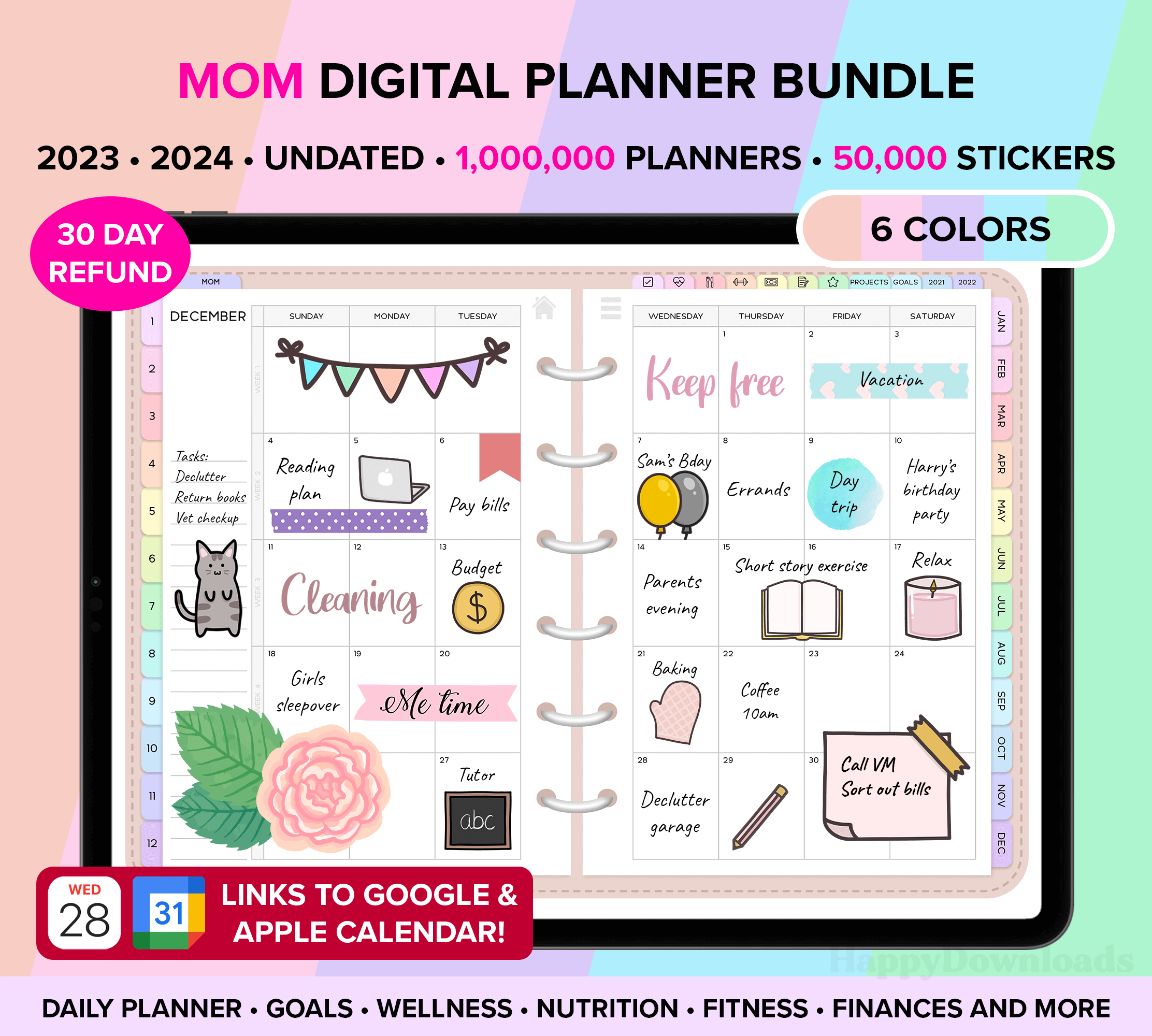 Digital planners and stickers - HappyDownloads