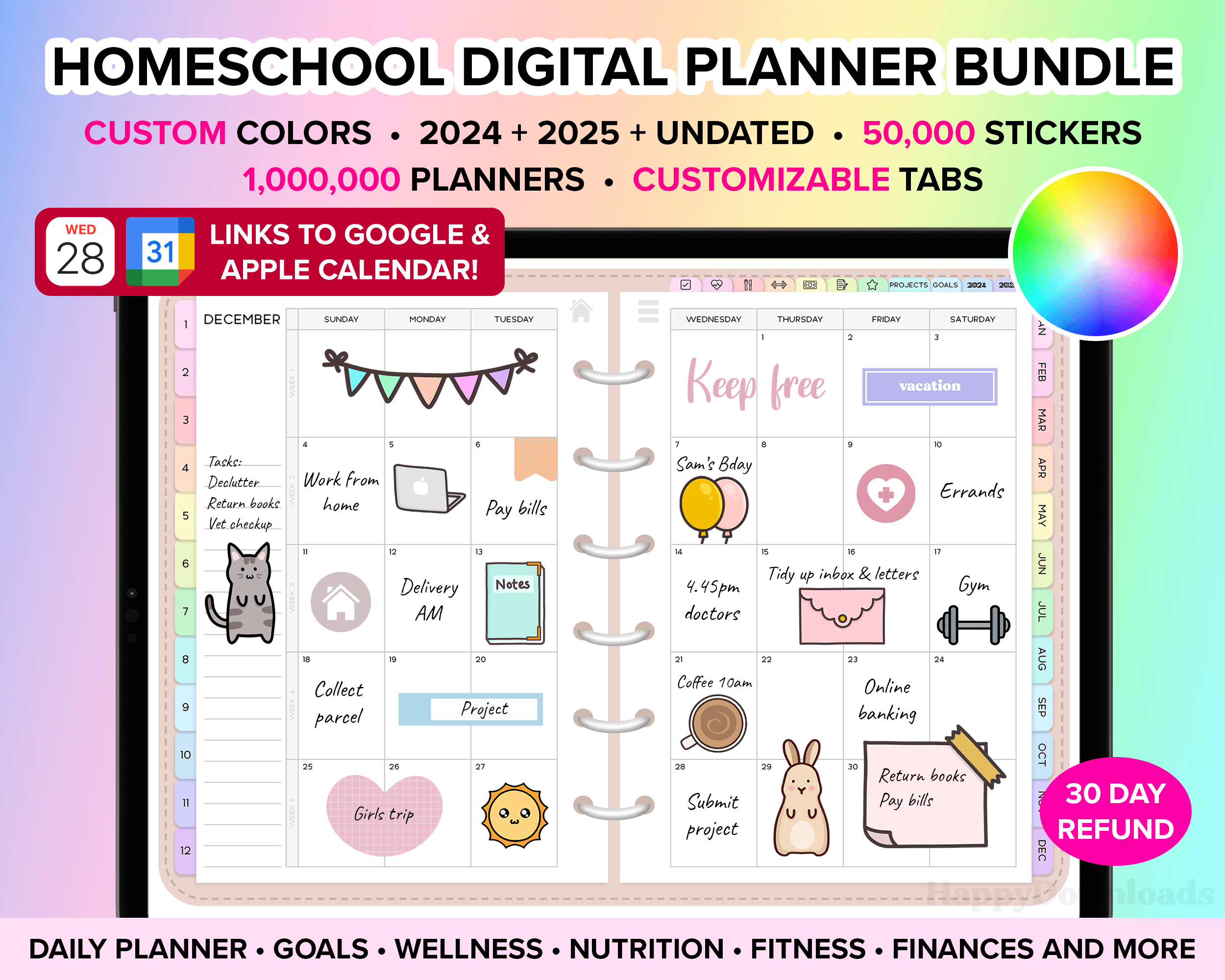 Digital planners and stickers - HappyDownloads