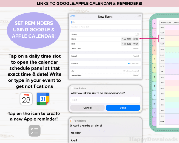 Rainbow digital planner 2023, 2024, Undated - HappyDownloads