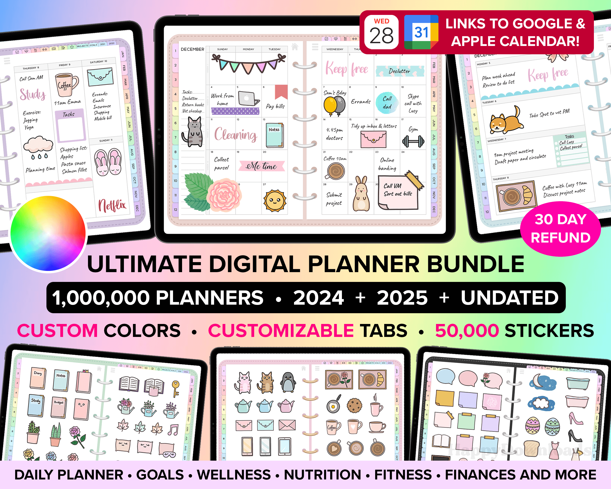 Digital planners and stickers - HappyDownloads