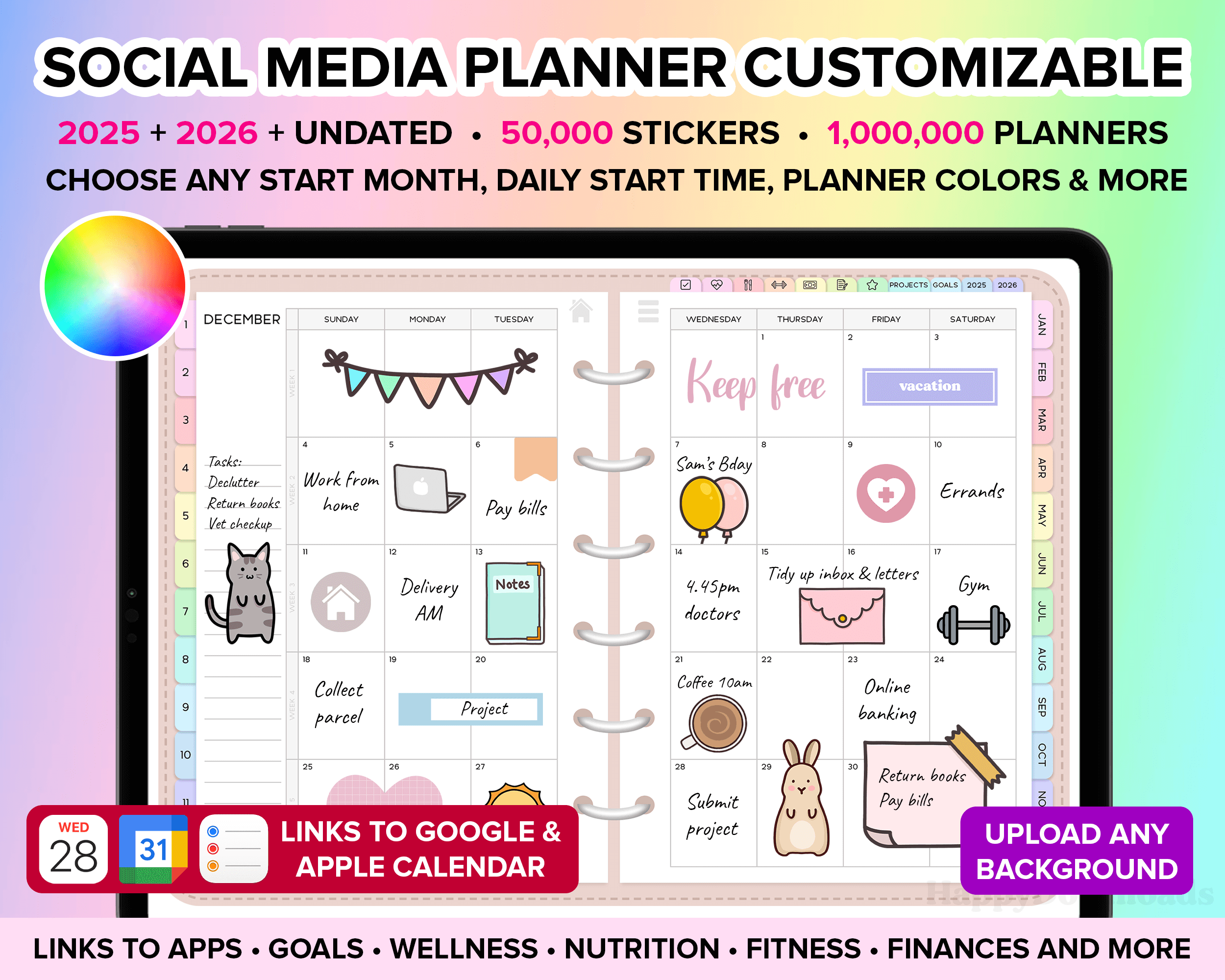 Digital planners and stickers - HappyDownloads