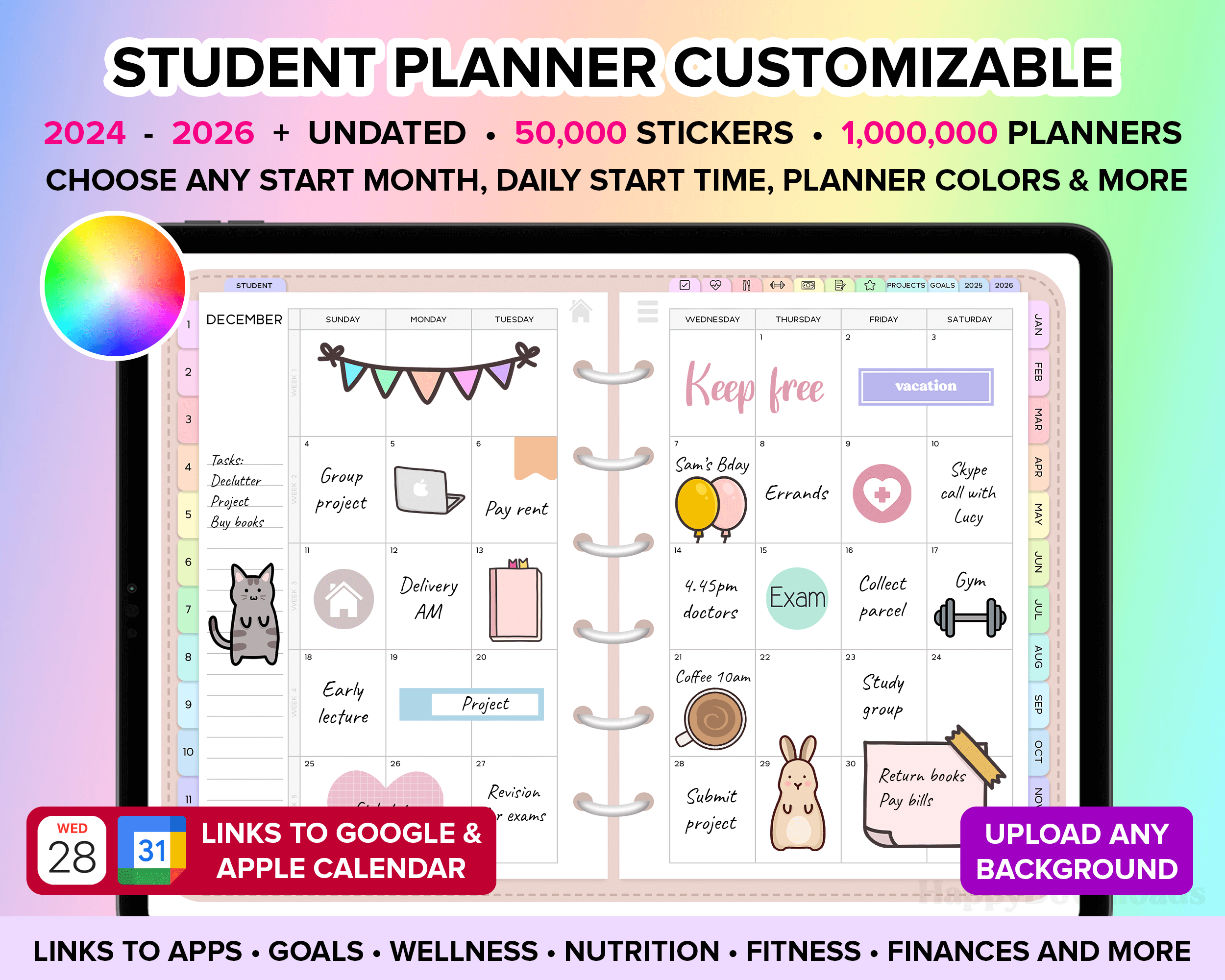 Digital planners and stickers - HappyDownloads