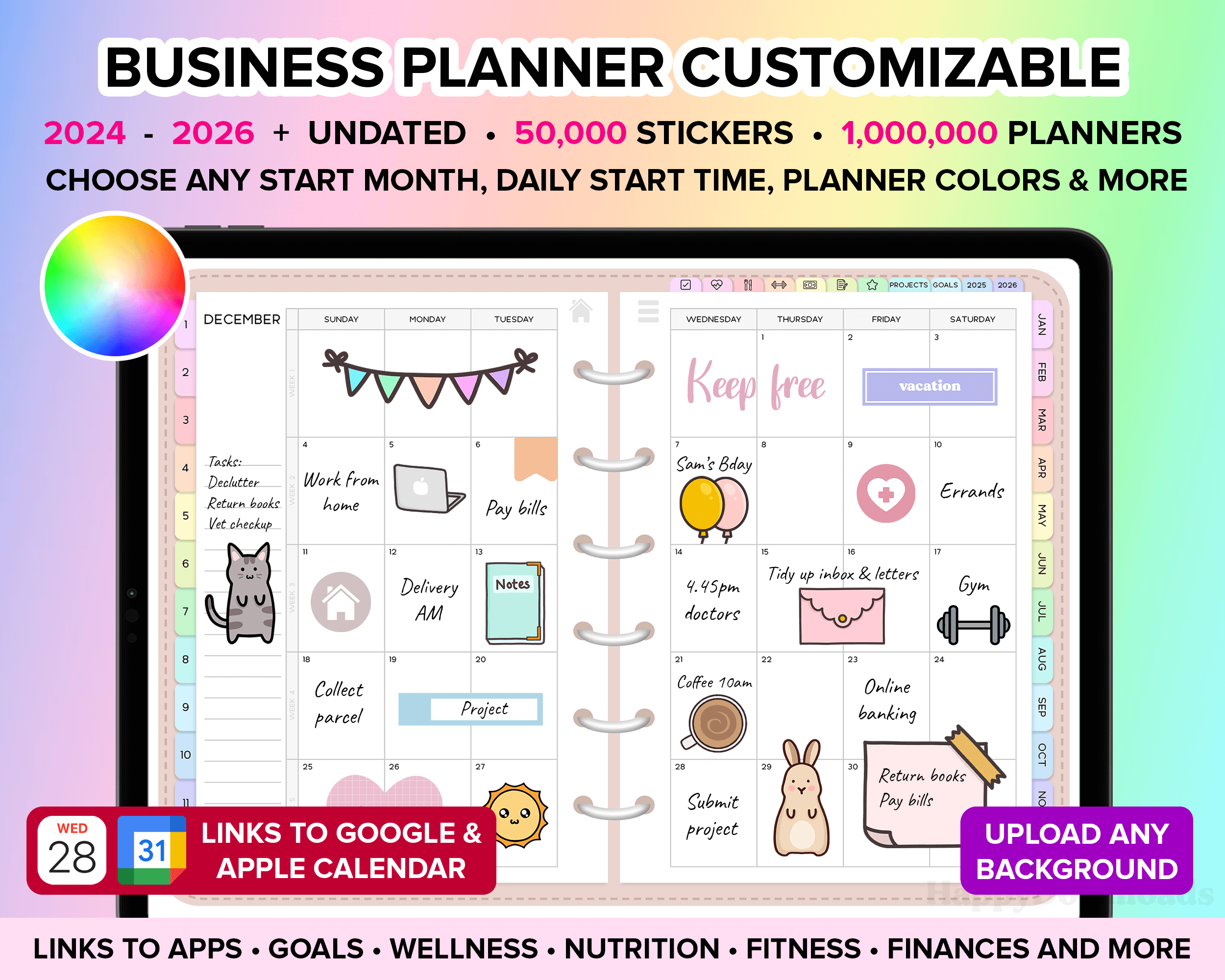 Digital planners and stickers - HappyDownloads